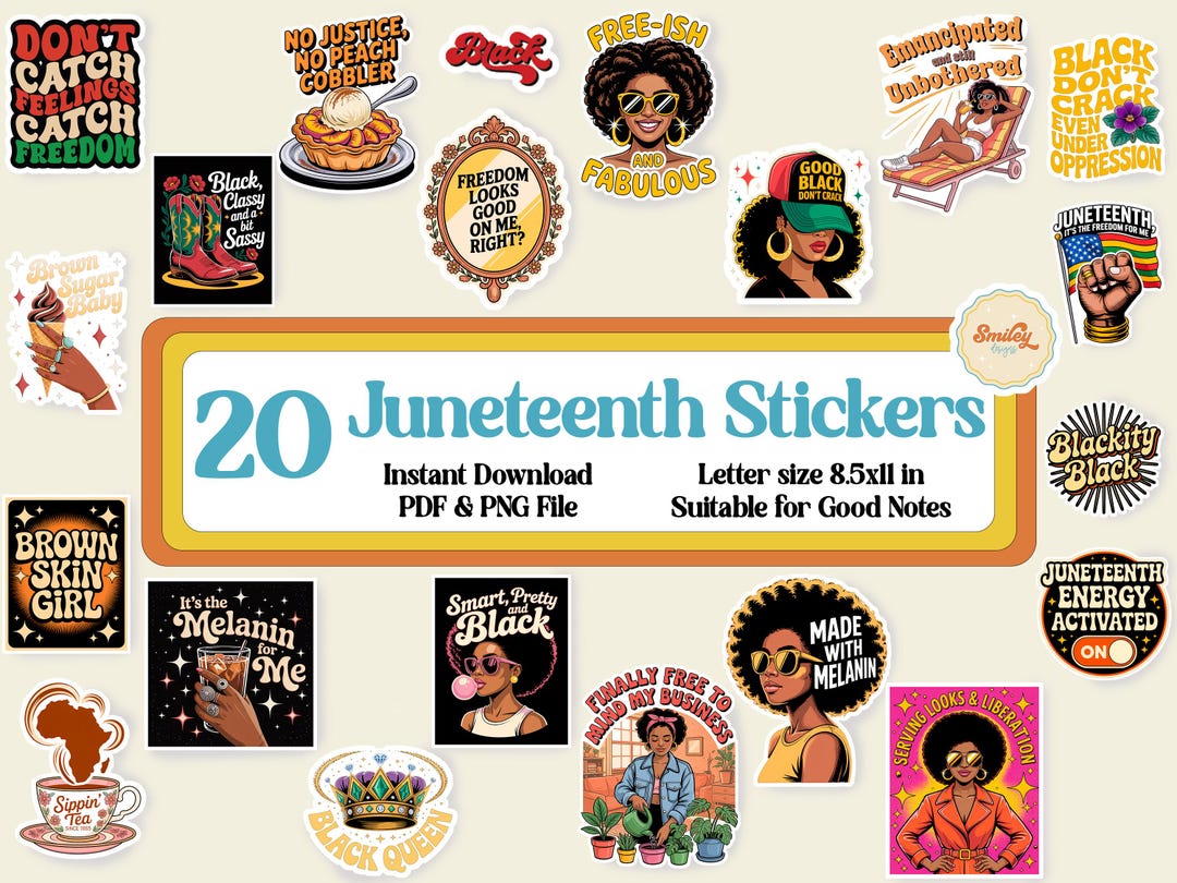 Juneteenth Sticker Bundle, Black Culture Digital Stickers, Instant ...