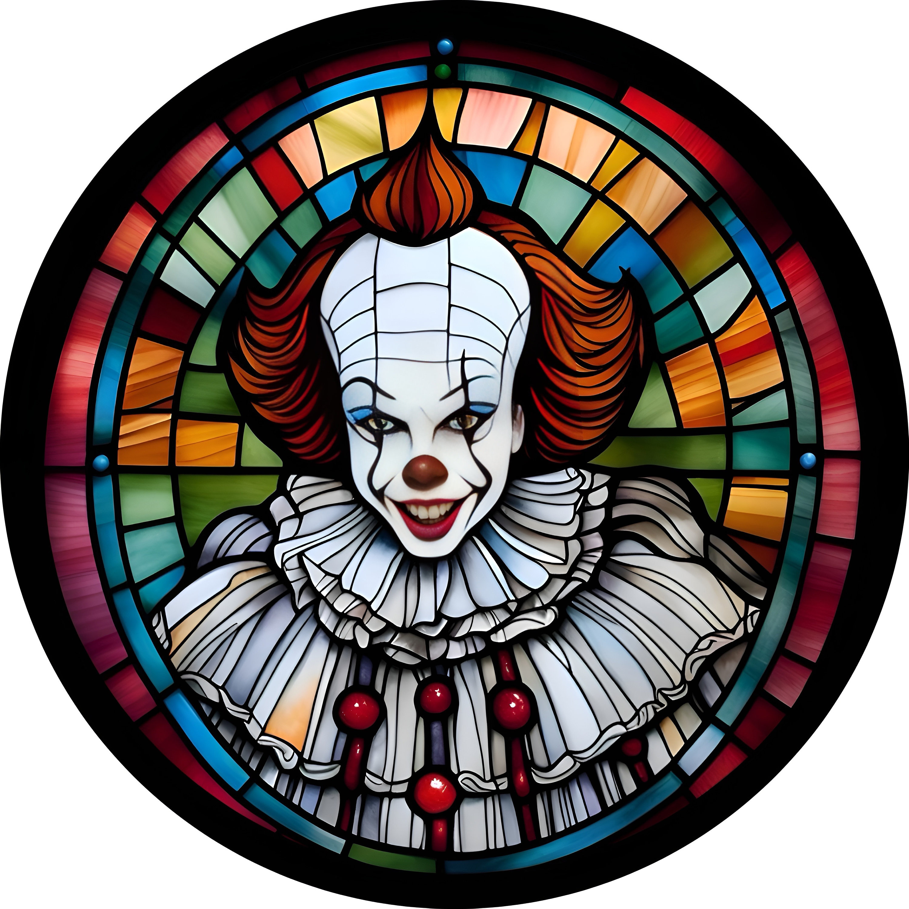 7 Pennywise Stained Glass Circle Pngs Creepy Clown Clip Art Etsy