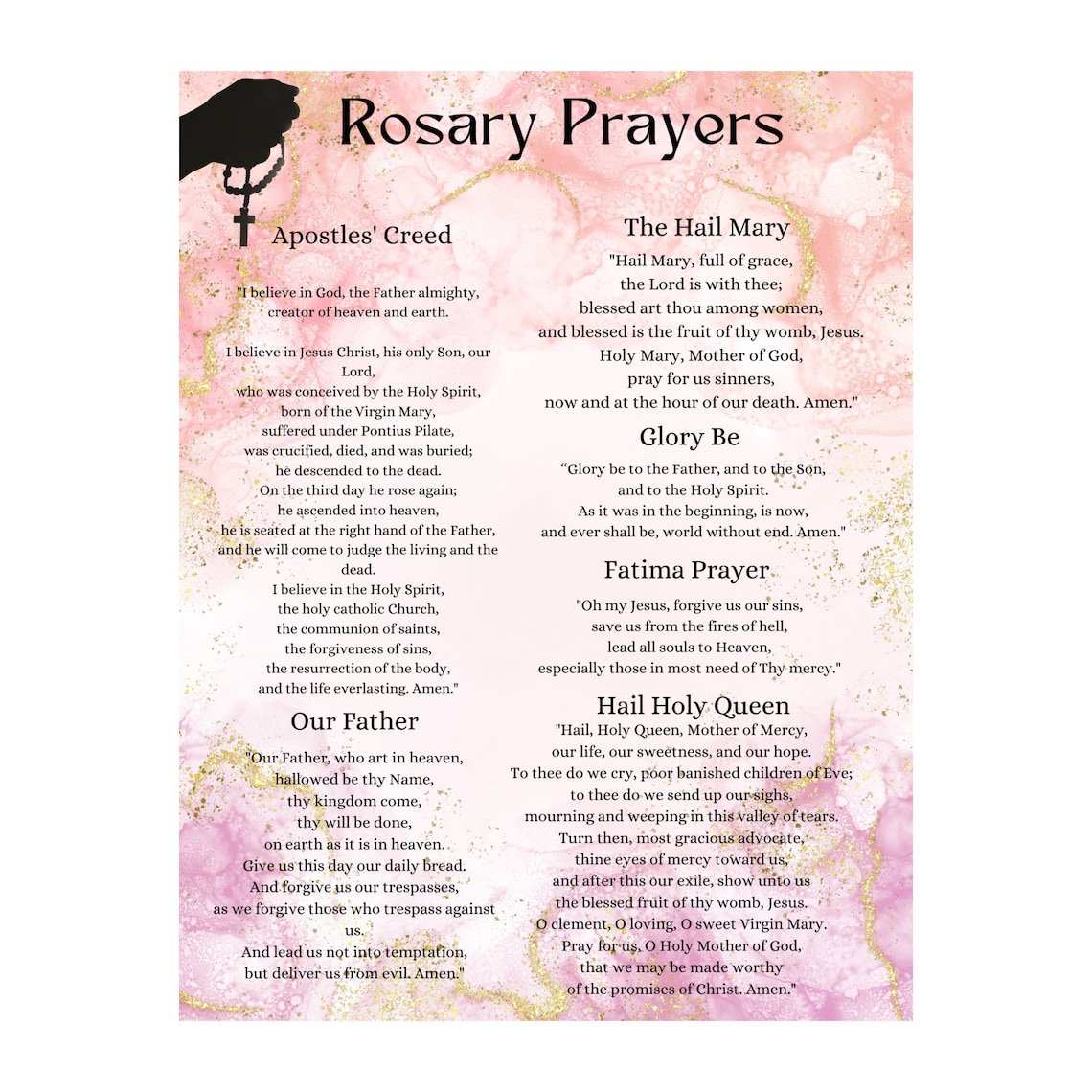 How to Pray the Rosary Catholic Printable Prayer Packet PDF Beginner ...