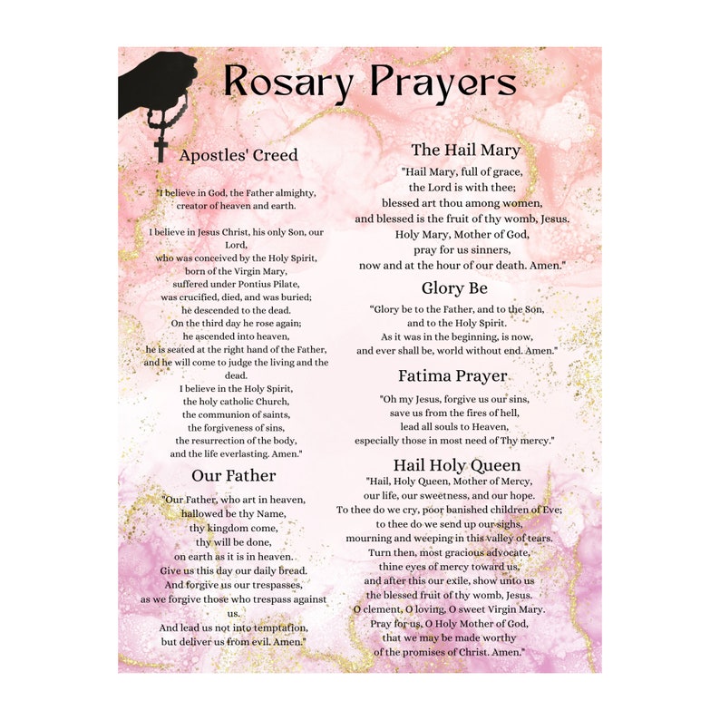 How to Pray the Rosary Catholic Printable Prayer Packet PDF Beginner ...