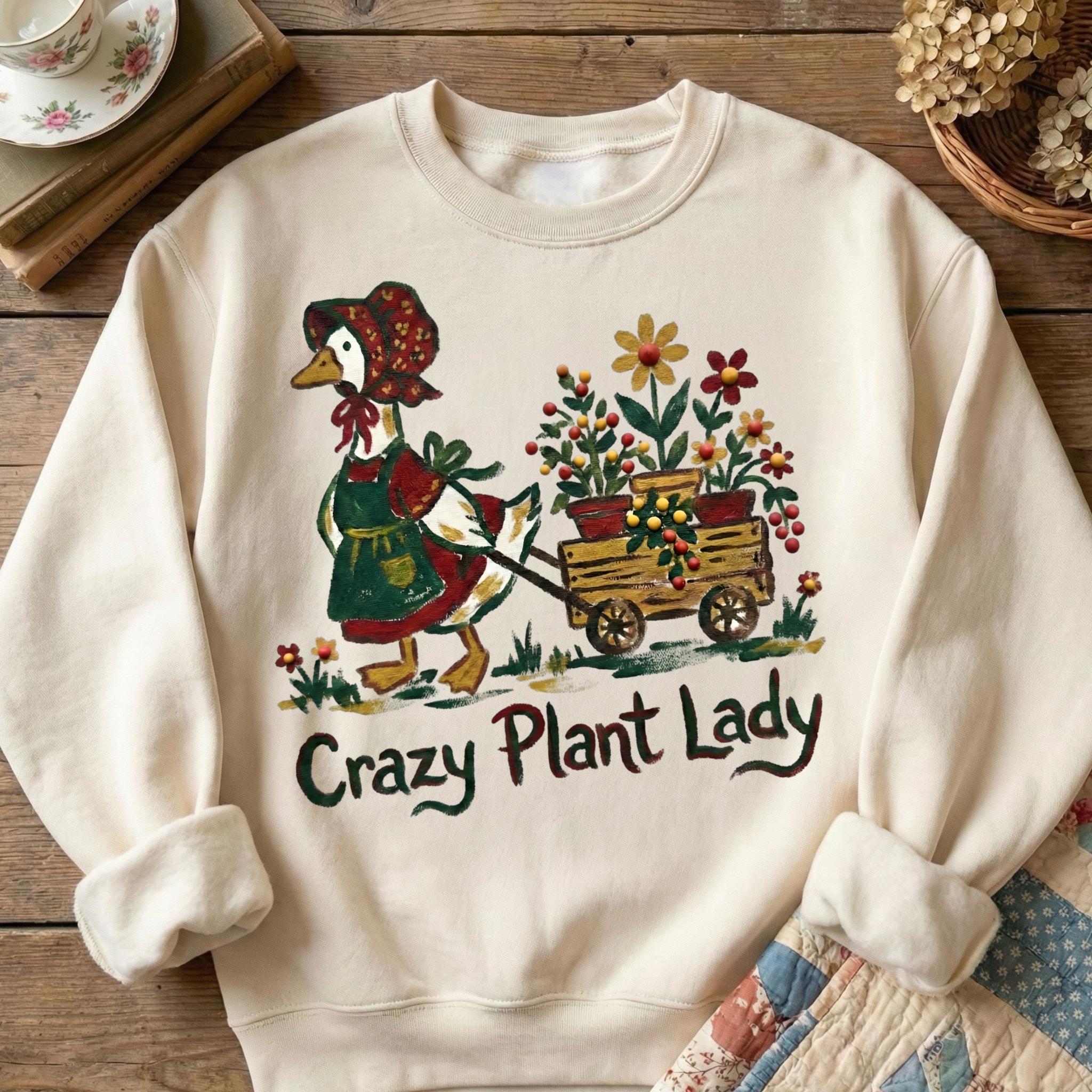 Crazy Plant Lady Goose PNG | Folk Art Shirt Design (digital Download ...