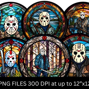 Stained Glass Style Jason Voorhees Clip Art Collection - Instant ...