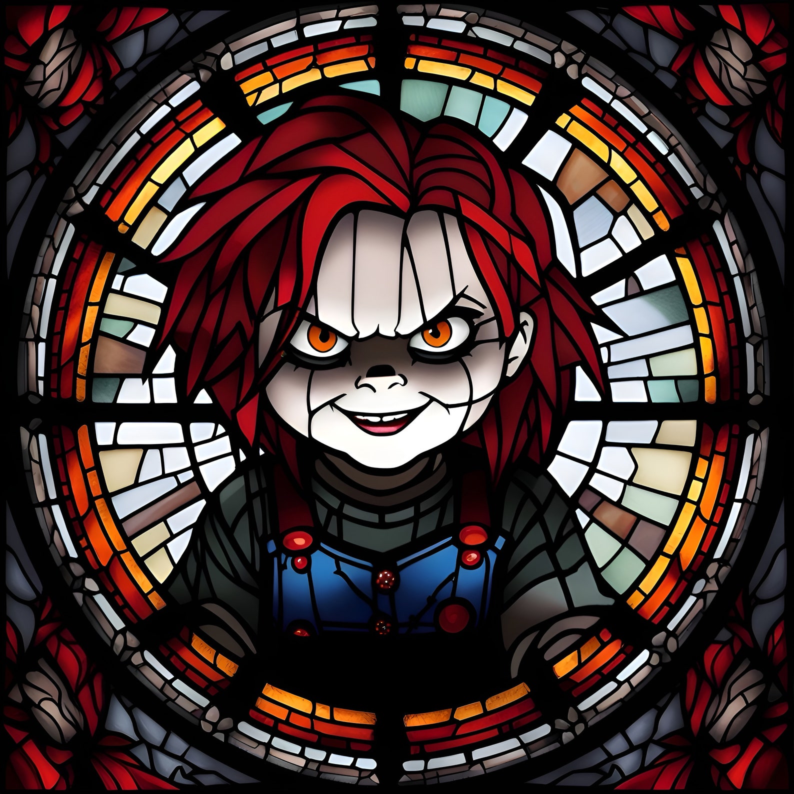 Stained Glass Style Chucky Pngs - Digital Download - Etsy