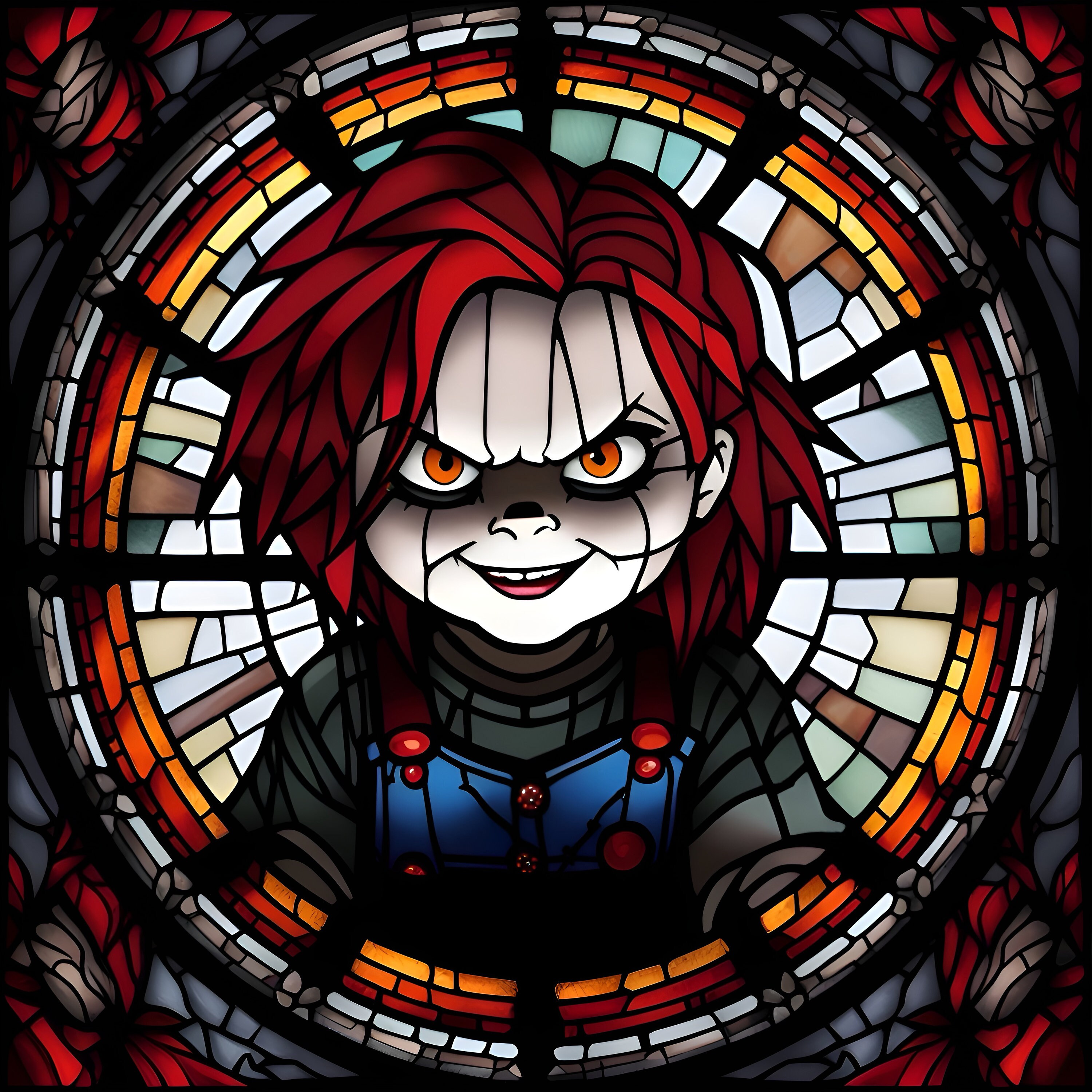 Stained Glass Style Chucky Pngs - Digital Download - Etsy