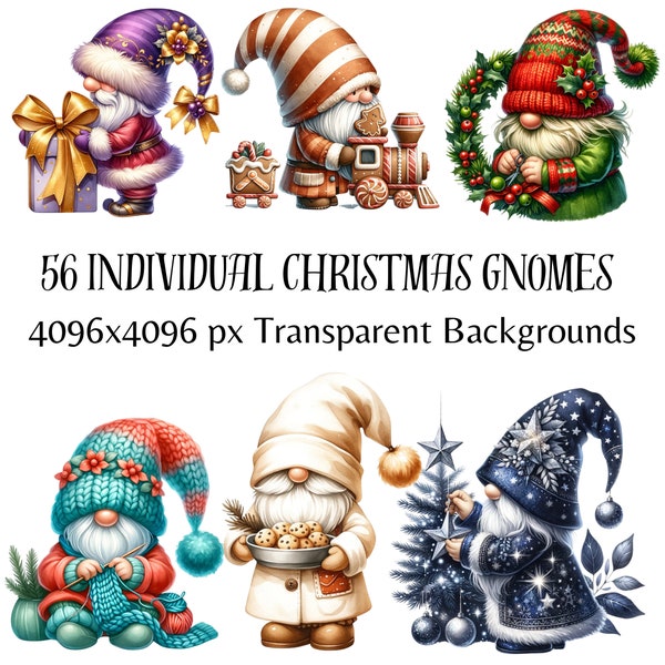 Christmas Gnomes Clipart - Etsy