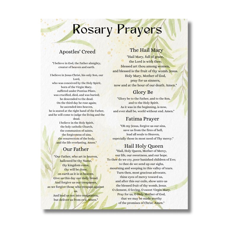 How to Pray the Rosary Catholic Printable Prayer Packet PDF Beginner ...
