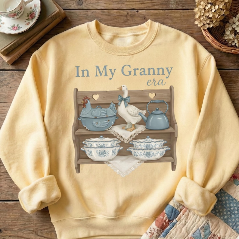 In My Granny Era Digital PNG Shirt Design, Vintage Goose Kitchen Shelf ...