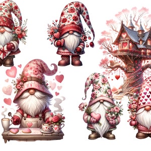 Valentine Village Clipart, Valentine’s Day Gnome Bundle, Valentine’s ...