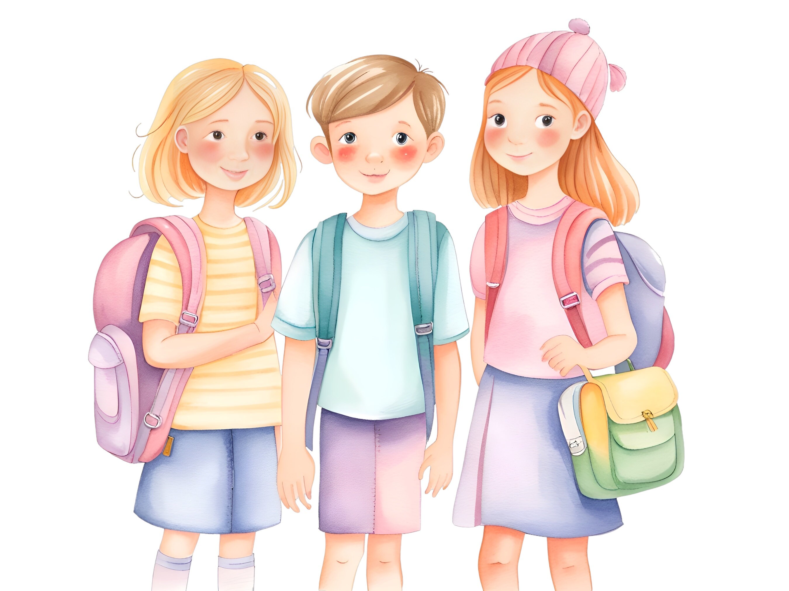 Adorable Pastel Back to School Clip Art Set Children - Etsy