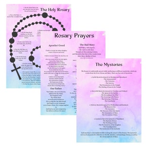 How to Pray the Rosary Catholic Printable Prayer Packet PDF - Beginner ...