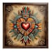 Mexican Sacred Heart Inspired Art Print, Aztec Art, Mexican Heart ...