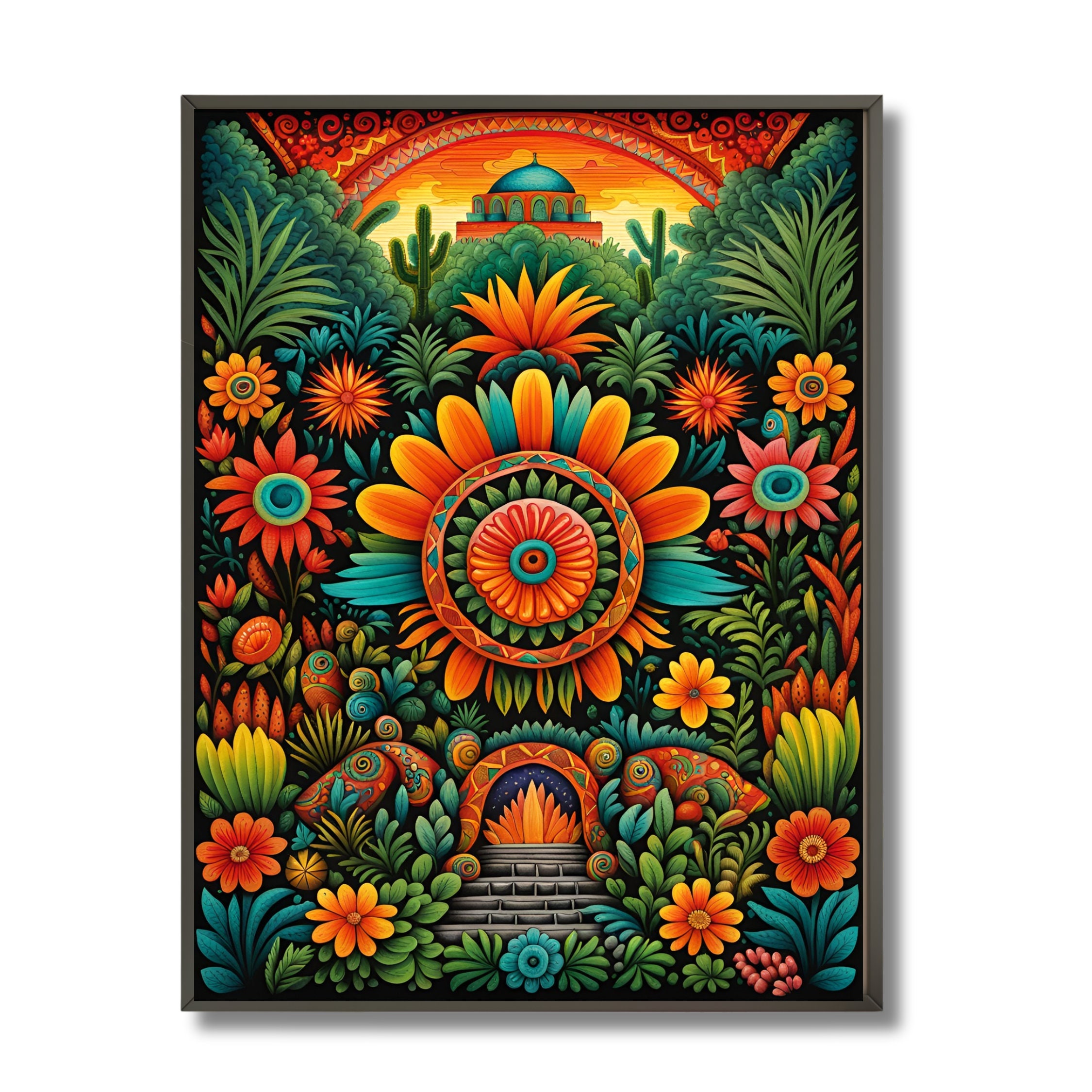 Mexican Flowers Flower Market Aztec Mexico Pattern Art Mexican Art ...