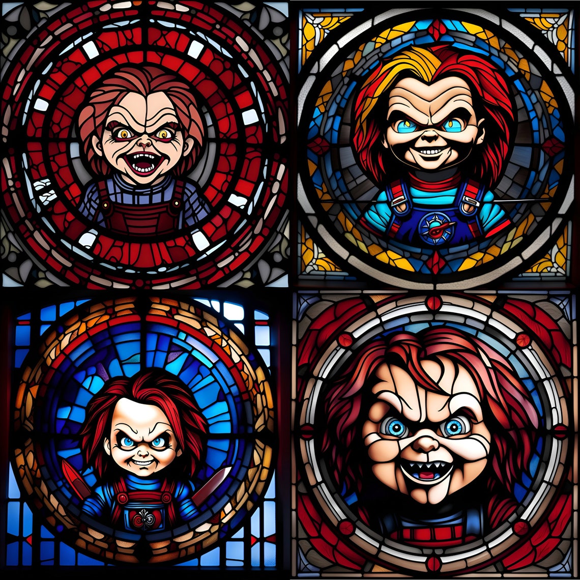 Stained Glass Style Chucky Pngs - Digital Download - Etsy