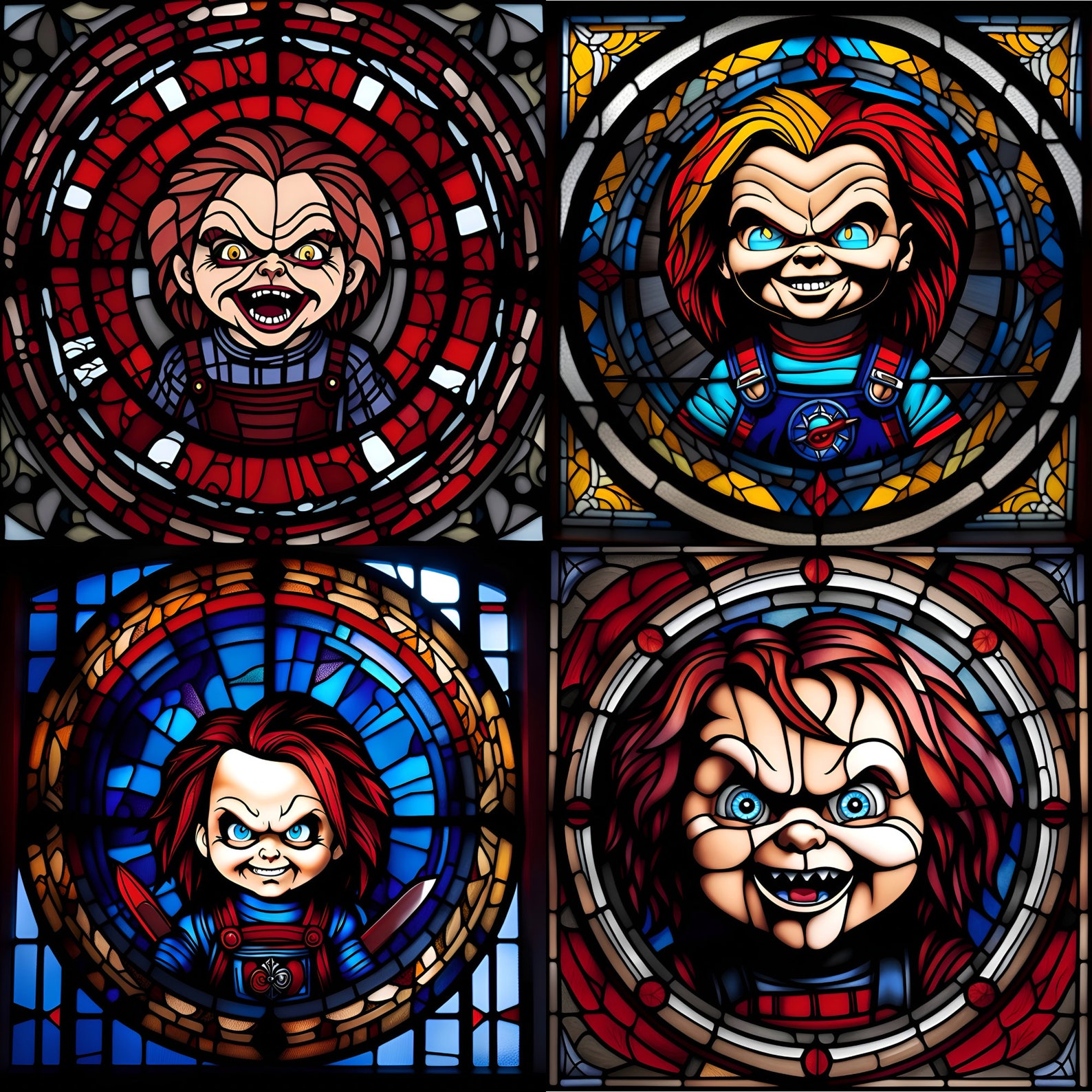 Stained Glass Style Chucky Pngs - Digital Download - Etsy