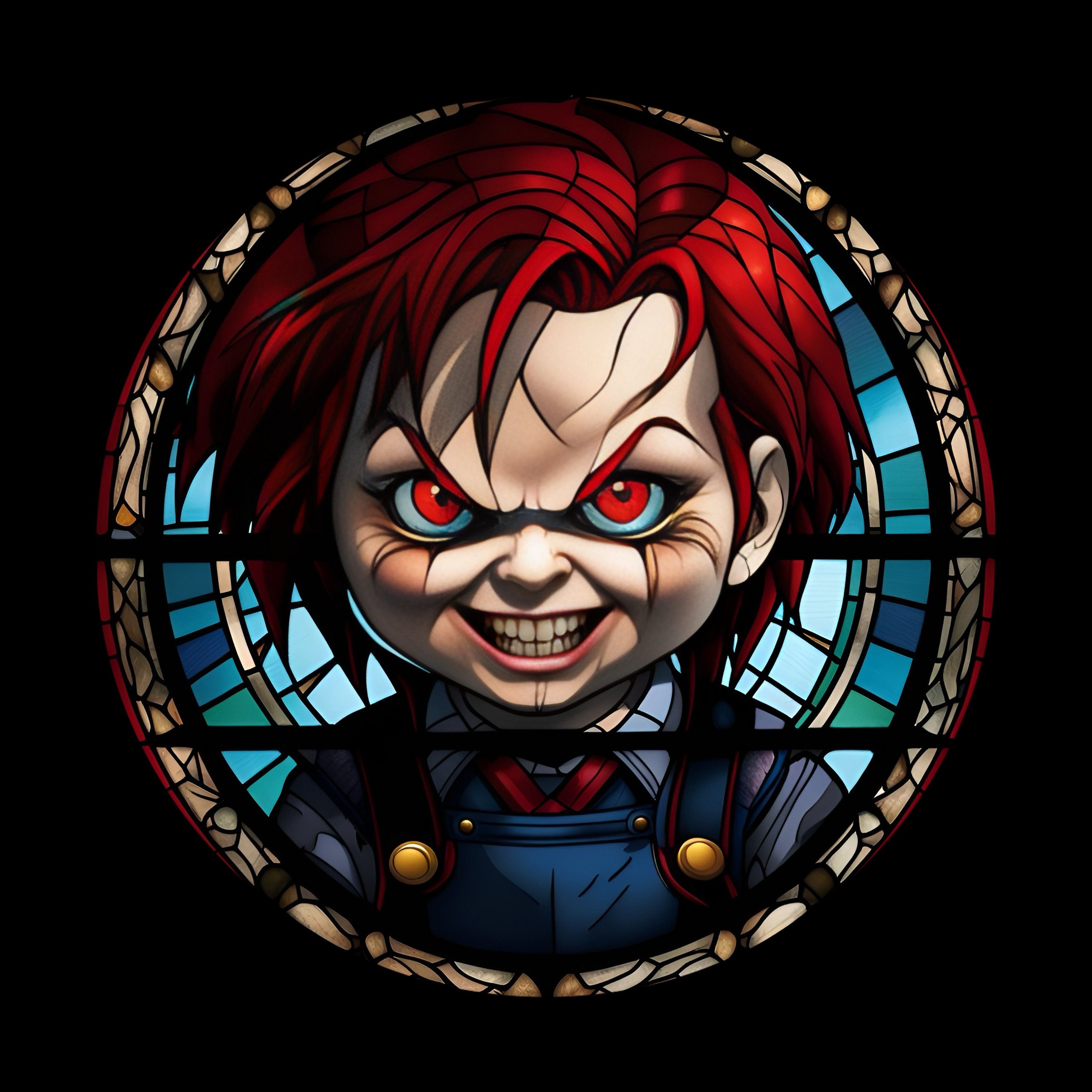 Stained Glass Style Chucky Pngs - Digital Download - Etsy