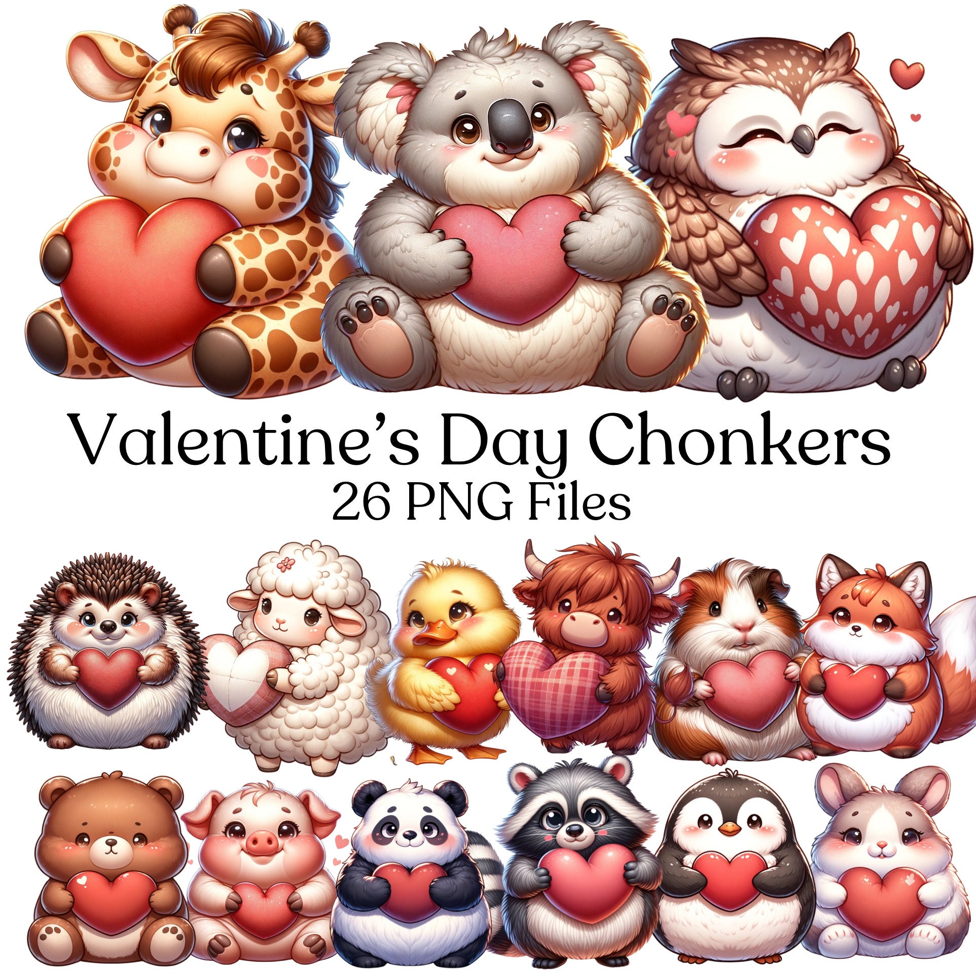 Valentines Day Animals Clipart Bundle, Valentines Day Cat Clip Art ...