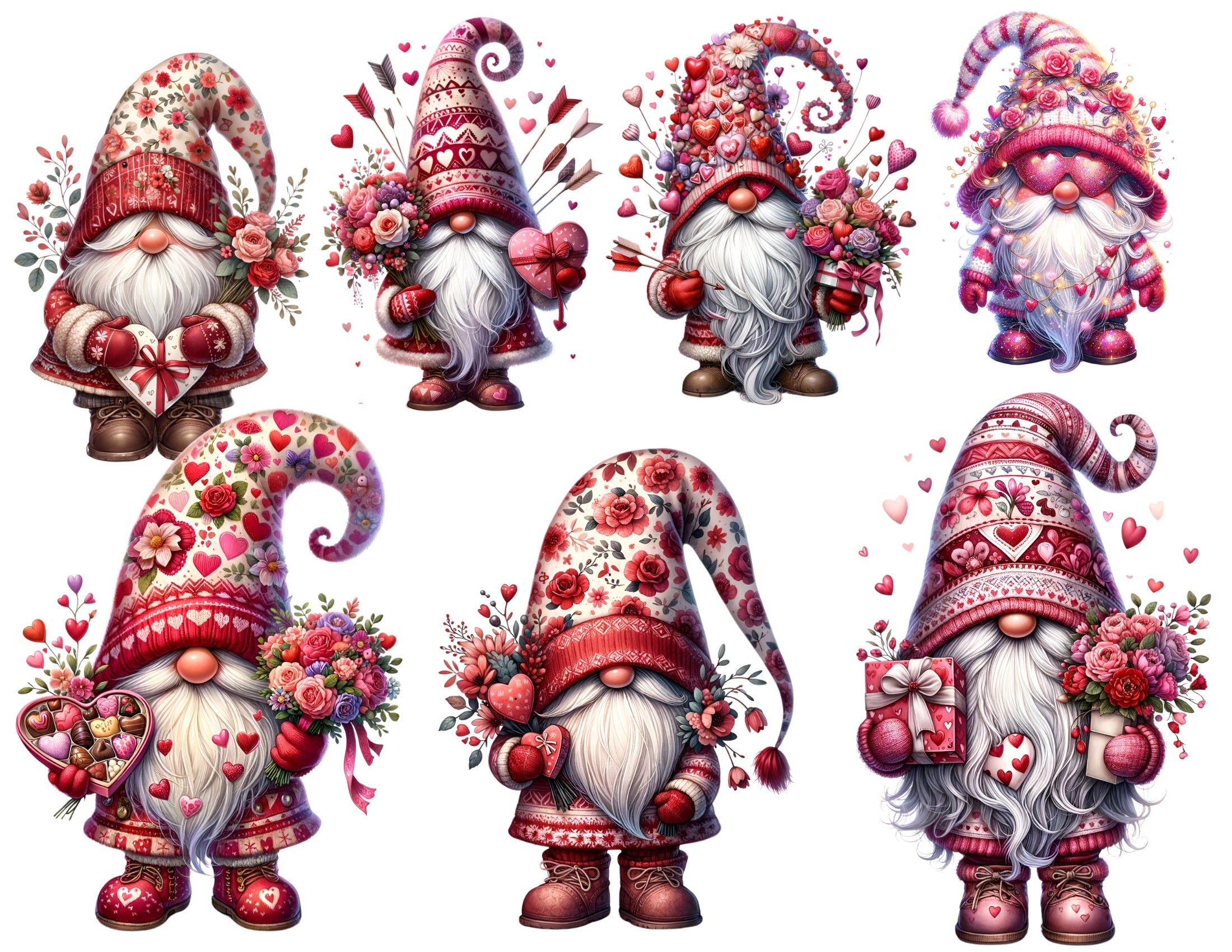 Valentine Village Clipart, Valentine’s Day Gnome Bundle, Valentine’s ...