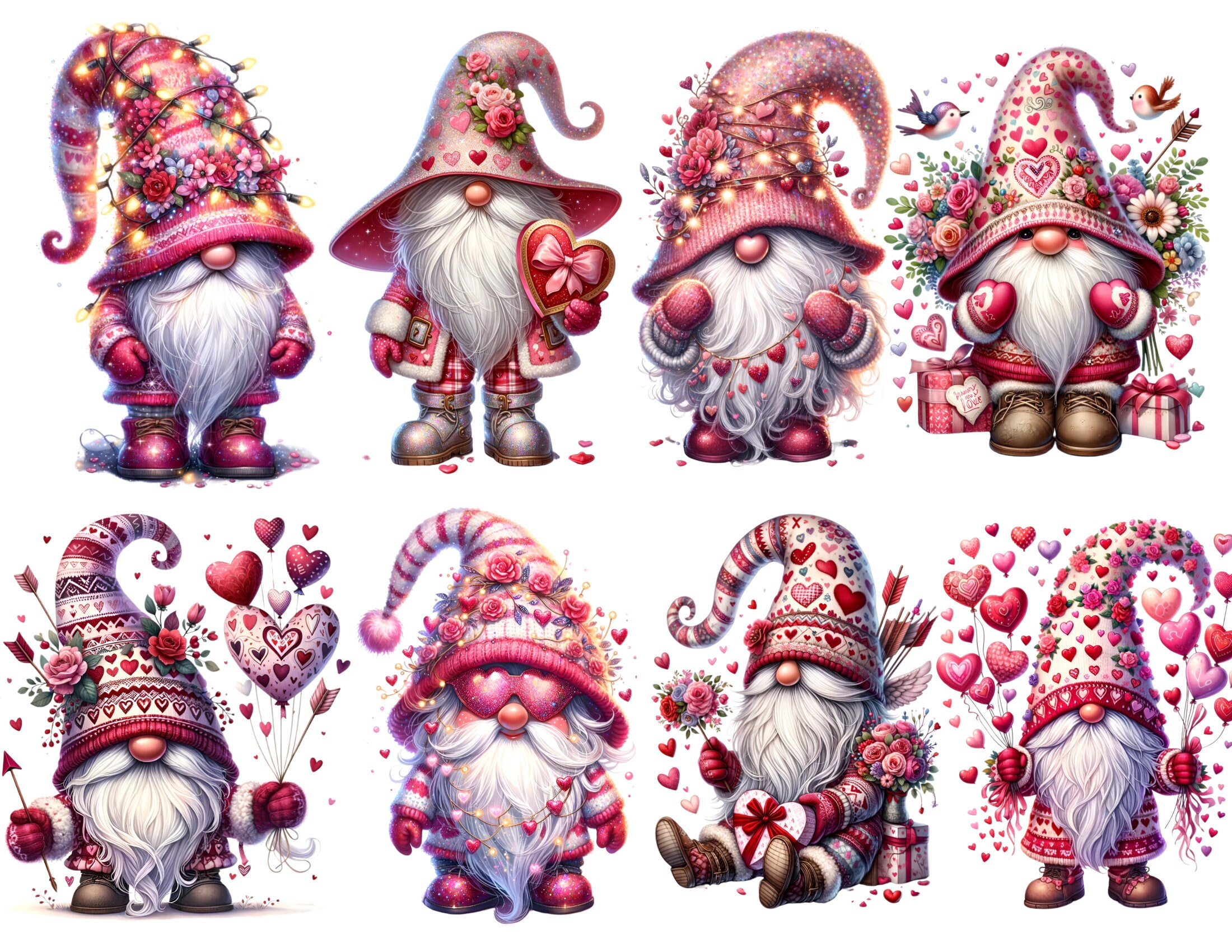 Valentine Village Clipart, Valentine’s Day Gnome Bundle, Valentine’s ...