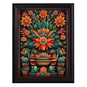 Mexican Flowers | Flower Market | Aztec Mexico Pattern Art | Mexican ...