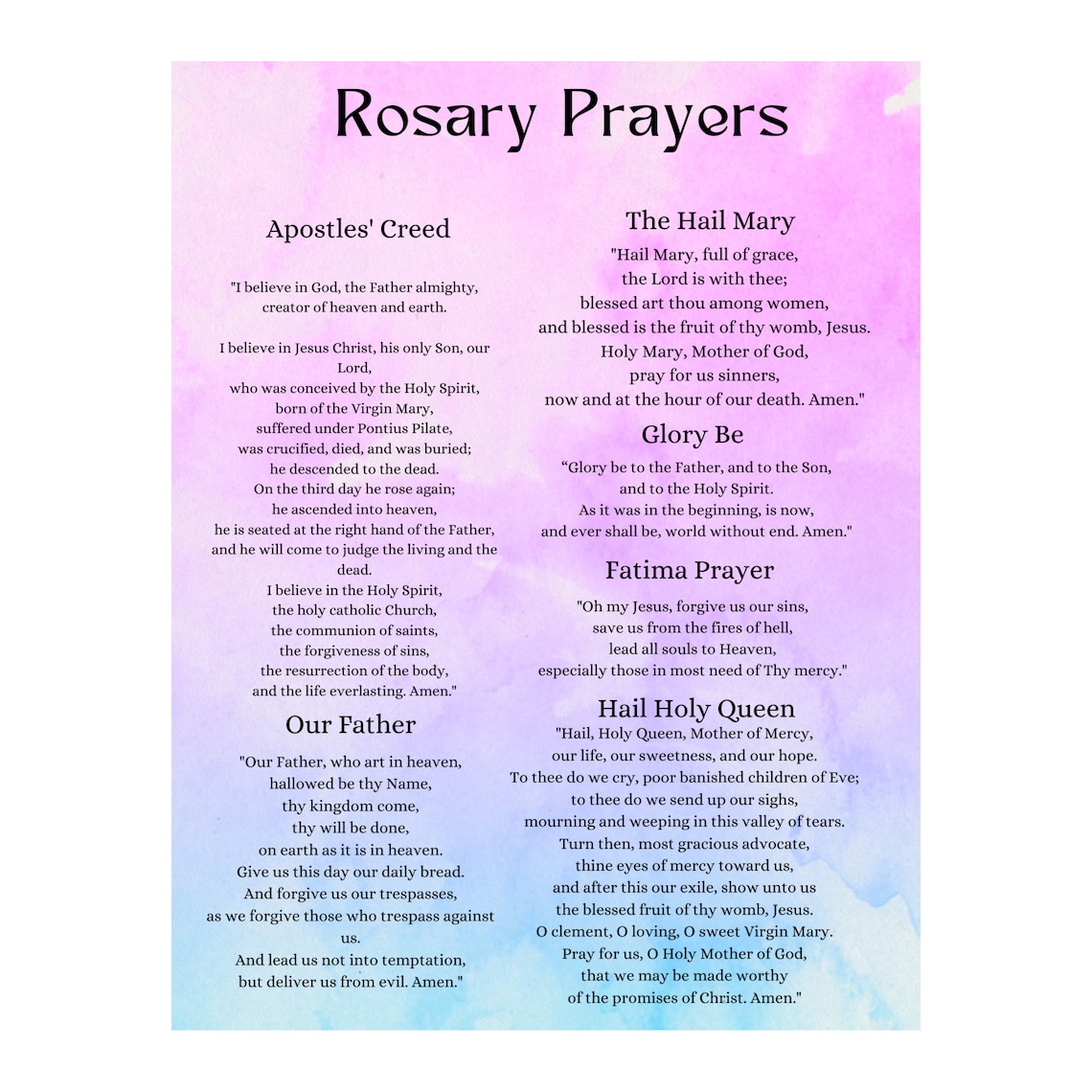 How to Pray the Rosary Catholic Printable Prayer Packet PDF Beginner ...
