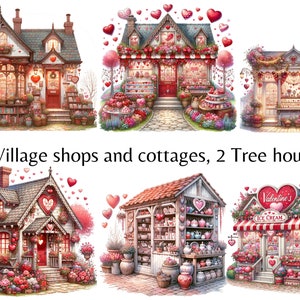 Valentine Village Clipart, Valentine’s Day Gnome Bundle, Valentine’s ...