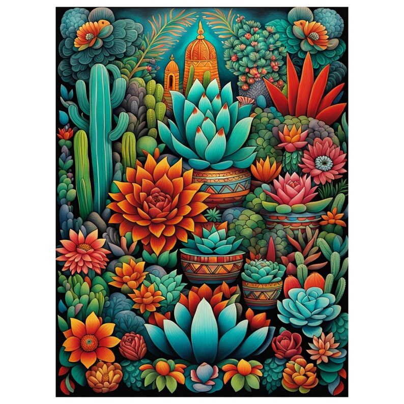 Mexican Flowers Flower Market Aztec Mexico Pattern Art Mexican Art ...