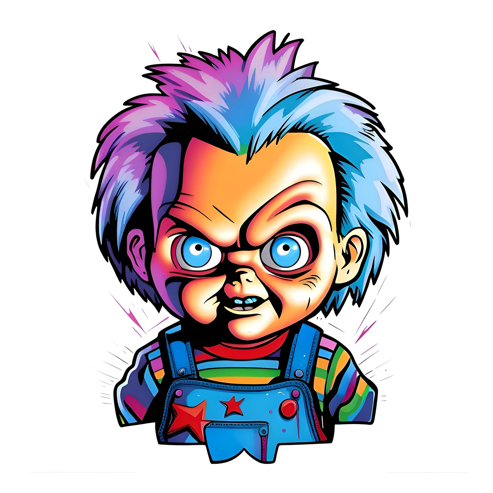 Chucky PNG - Neon - Slasher Horror Sublimation Digital Download - Etsy