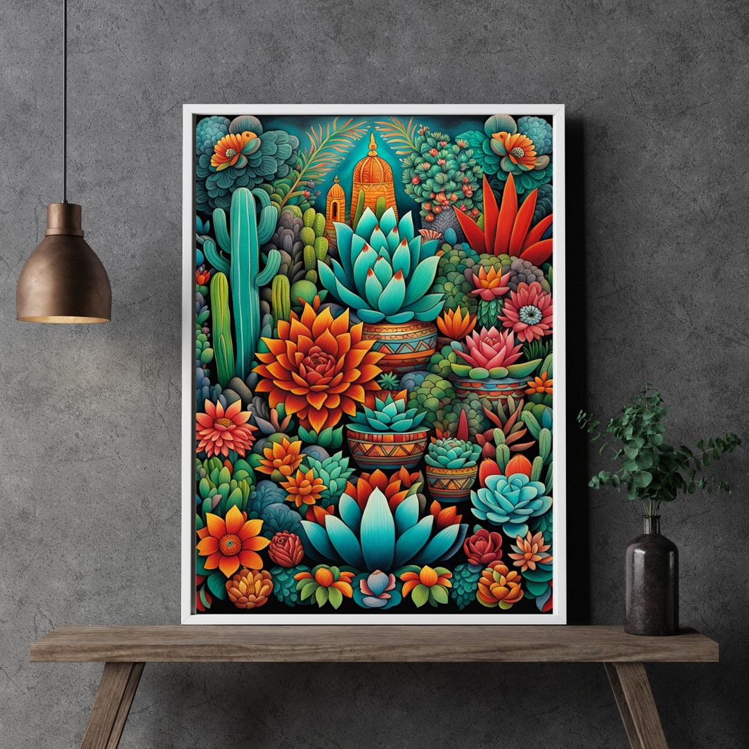 Mexican Flowers | Flower Market | Aztec Mexico Pattern Art | Mexican ...