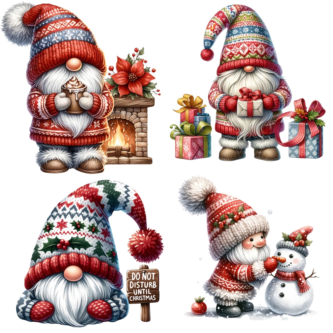 Christmas Gnomes Festive Gnomes Festive Gnome Design, Digital Download ...