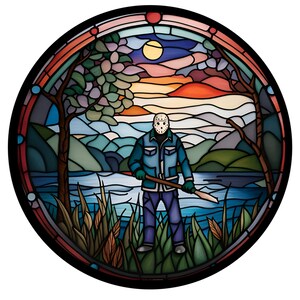 Stained Glass Style Jason Voorhees Clip Art Collection - Instant ...