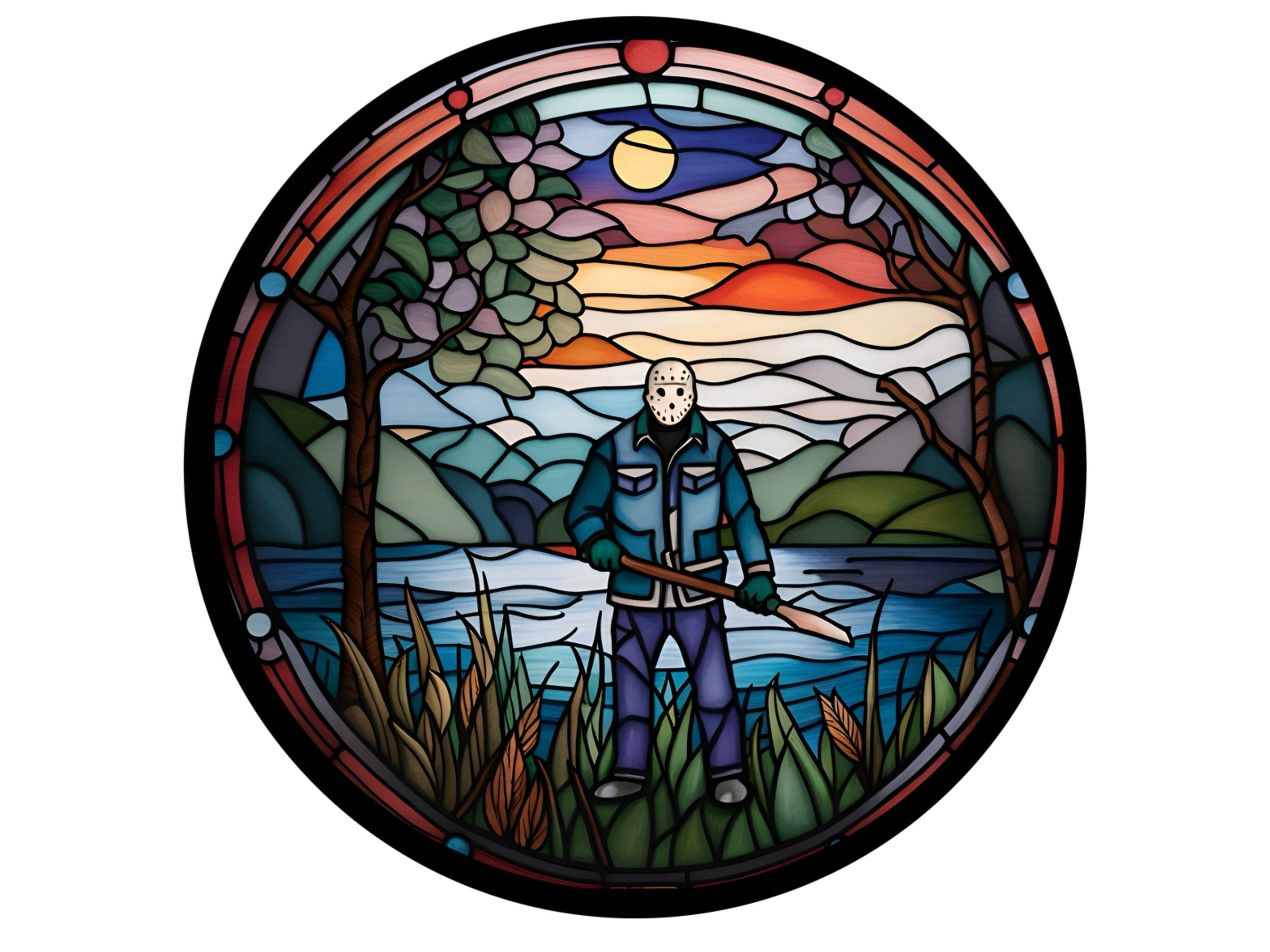 Stained Glass Style Jason Voorhees Clip Art Collection Instant Download ...