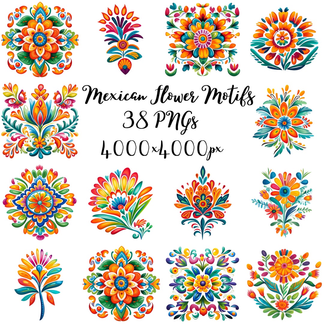 38 Aztec Mexican Flower Pngs | Mexican Flowers Clip Art | Mexican ...