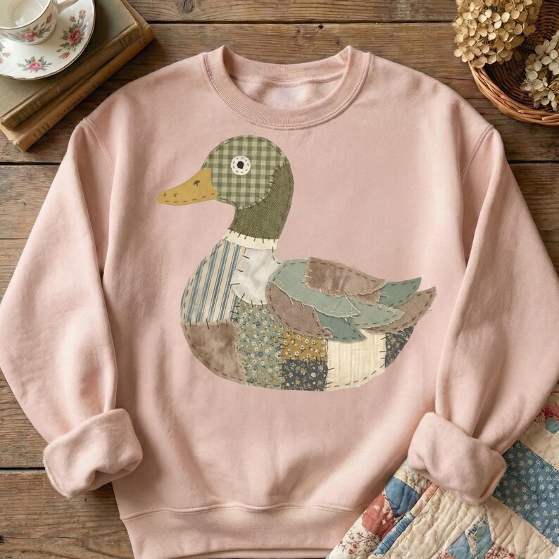 Patchwork Duck PNG Shirt Design Vintage Folk Mallard Digital PNG ...