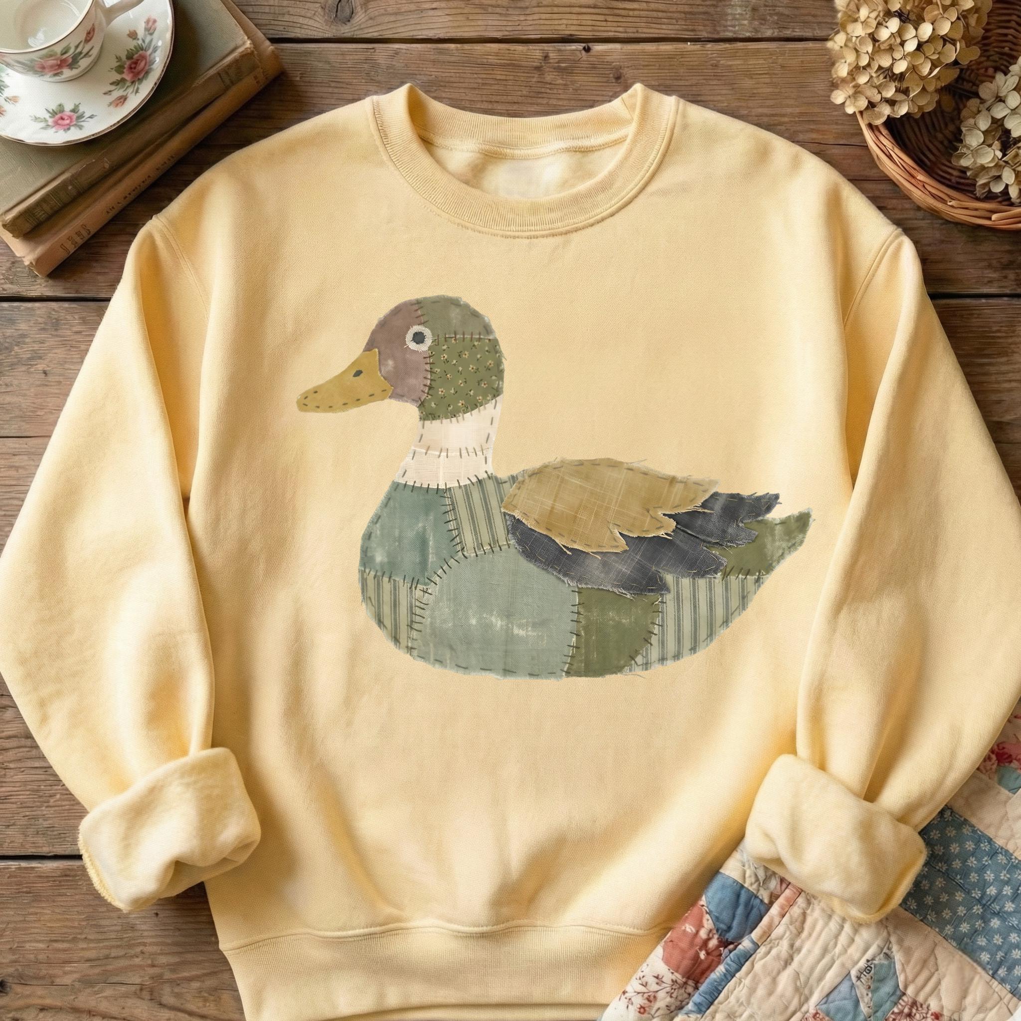 Patchwork Duck PNG Shirt Design Vintage Folk Mallard Digital PNG ...