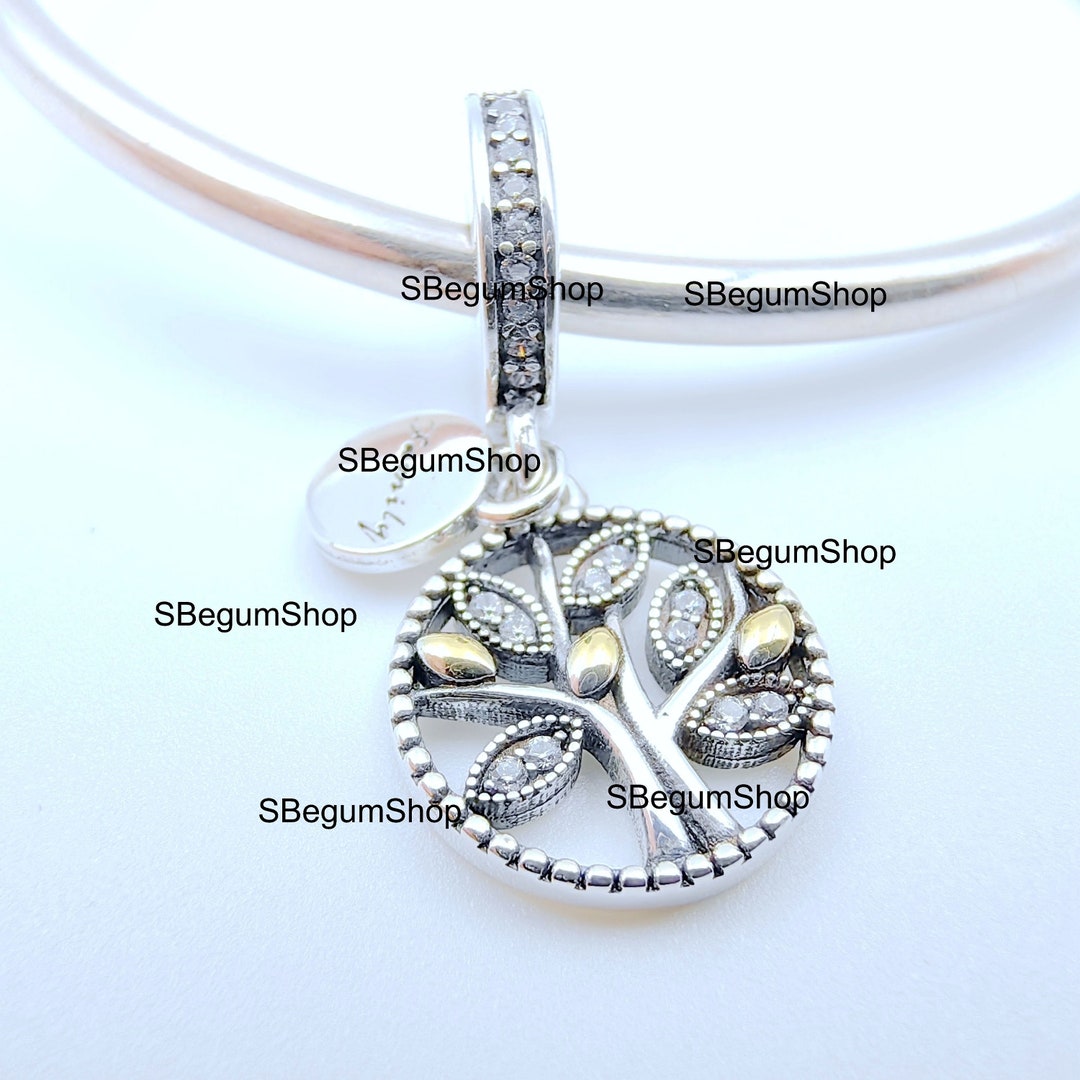 Genuine Pandora Sterling Silver and 14K Gold Family Heritage Tree Charm ...