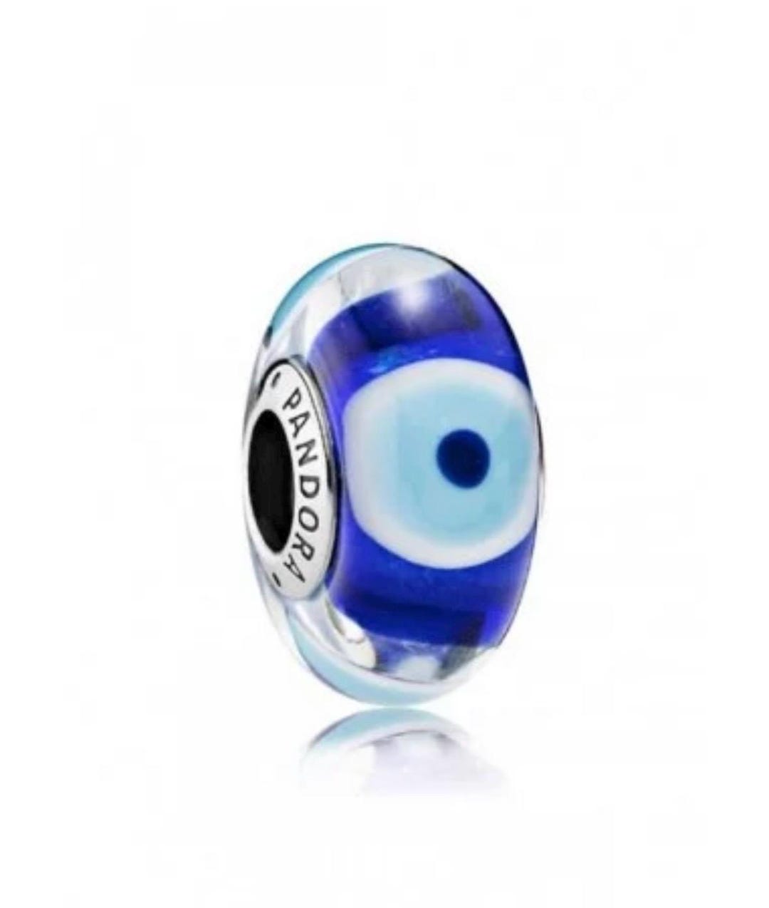 PANDORA Murano Glass Evil Eye Charm Dark Blue Sterling Silver - Etsy