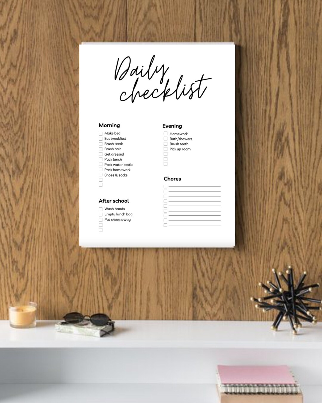 Daily Routine Checklist for Kids (printable) - Etsy