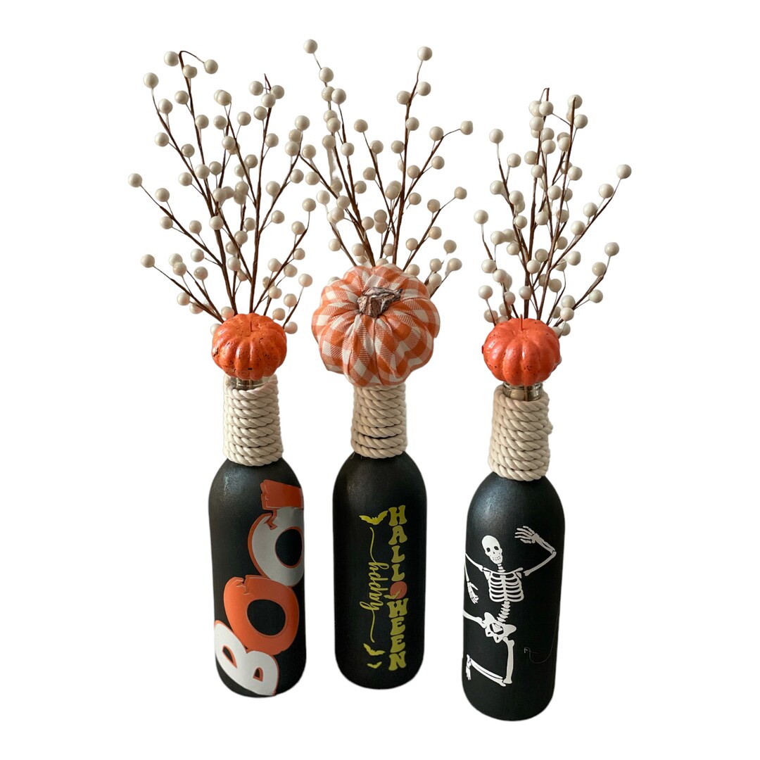 Halloween Wine Bottle Decor - Etsy