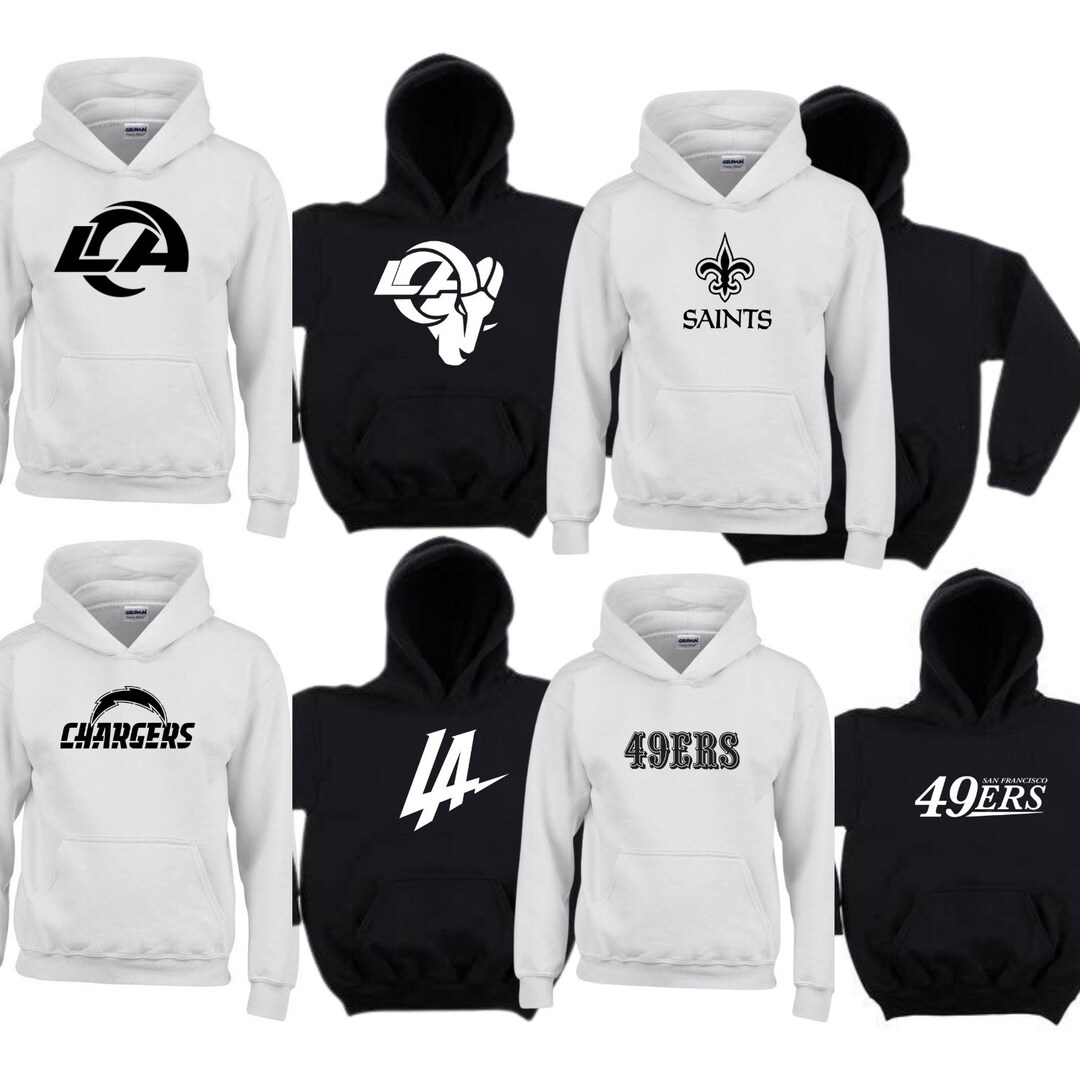 NFL Team Hoodie National Football League Black and White - Etsy