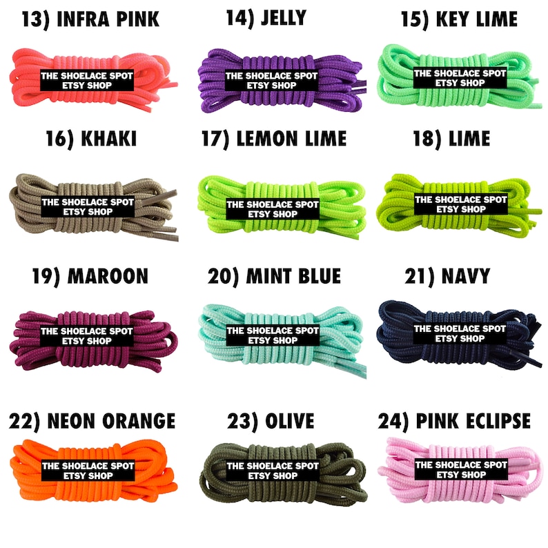 1 Pair Premium Round Thin Athletic Style Shoelaces 4.5mm Round ...
