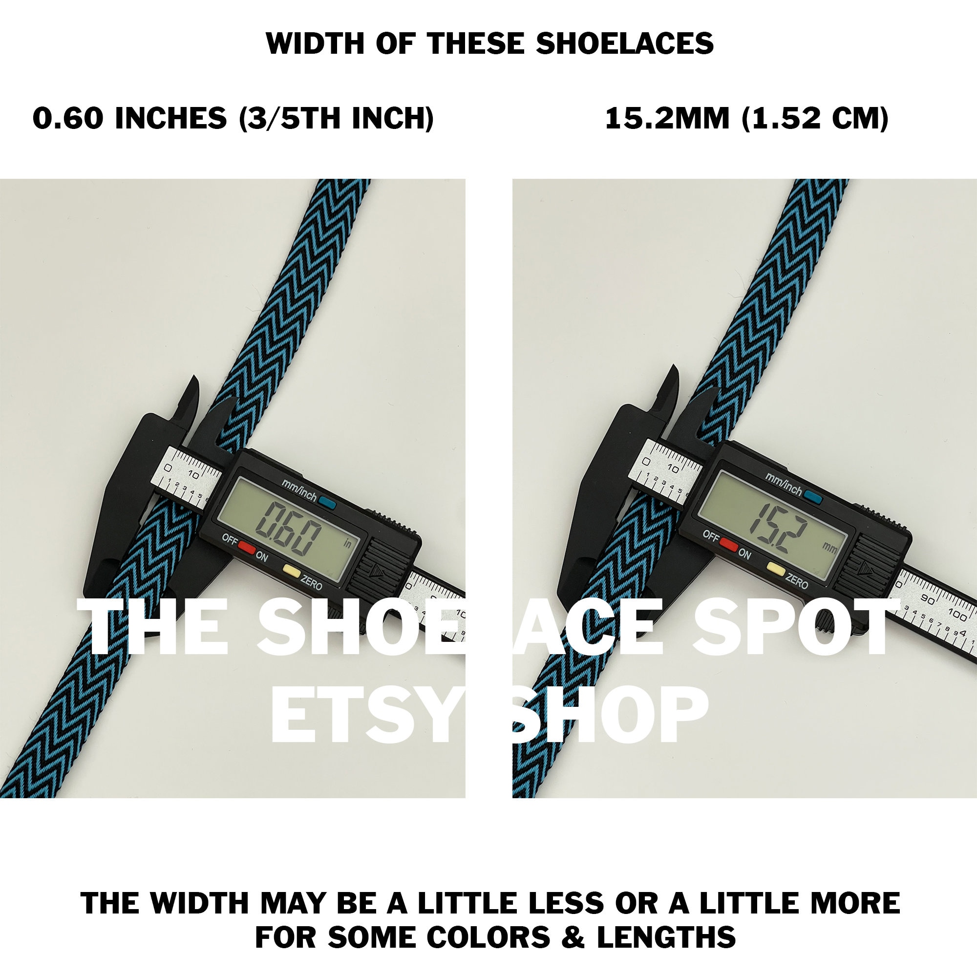 1 Pair Wide Thread Pattern Lanvin Style Shoelaces 3/5th Inch Flat ...