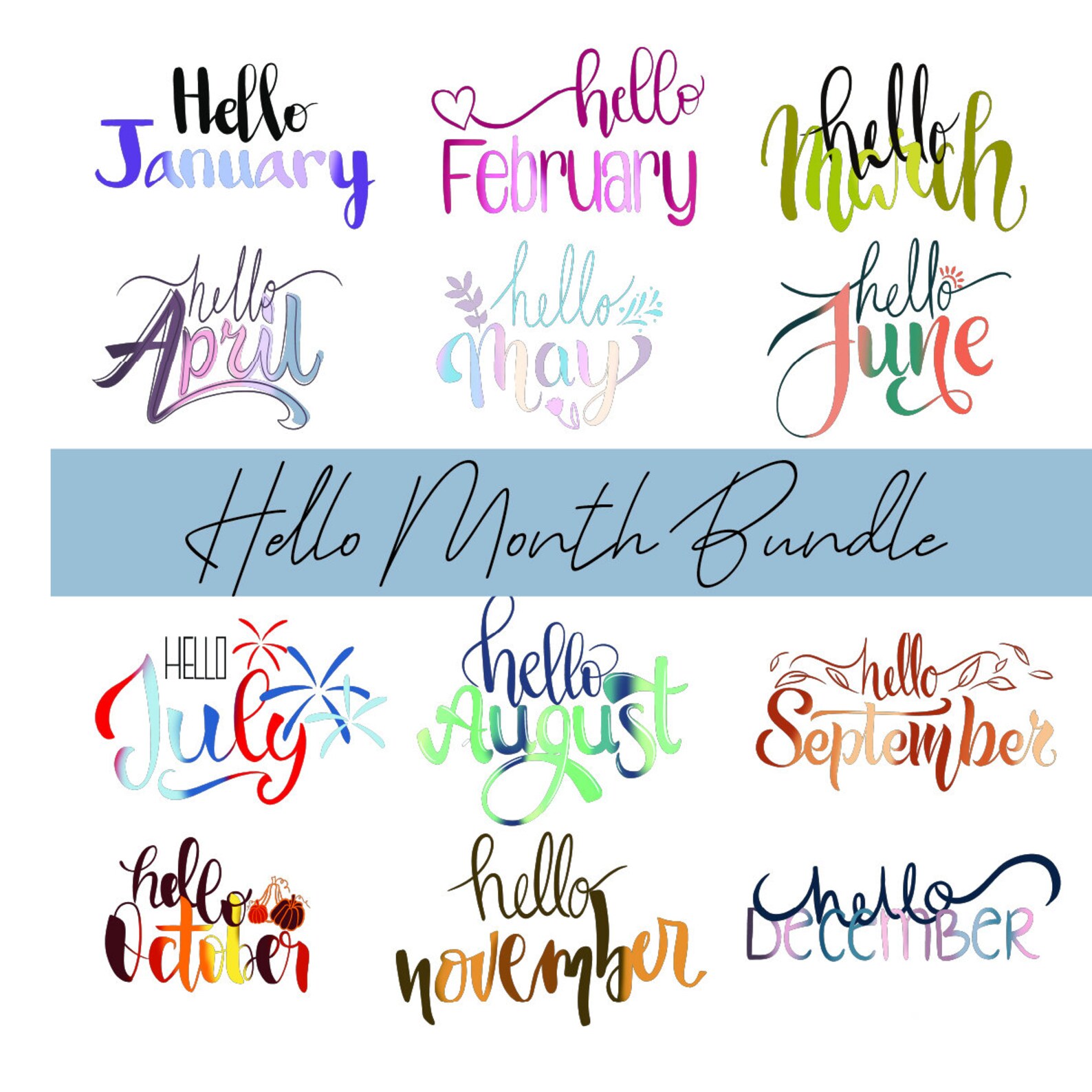Hello Month Bundle - Etsy UK