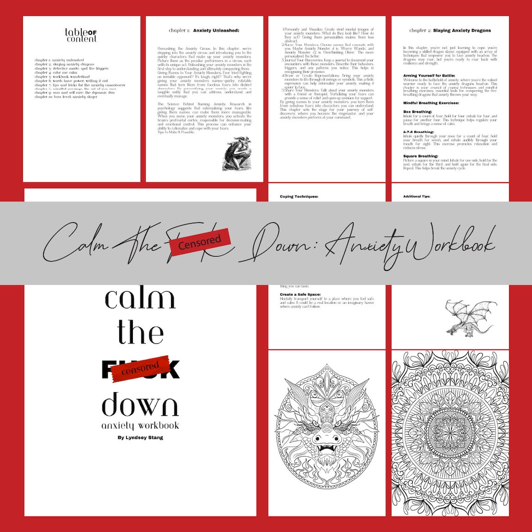 Calm the F--K Down: Anxiety Workbook - Etsy
