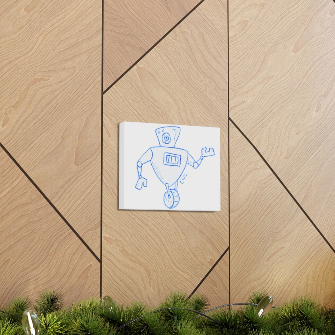 8x10 Simple Canvas Print Cute Robot Home - Etsy