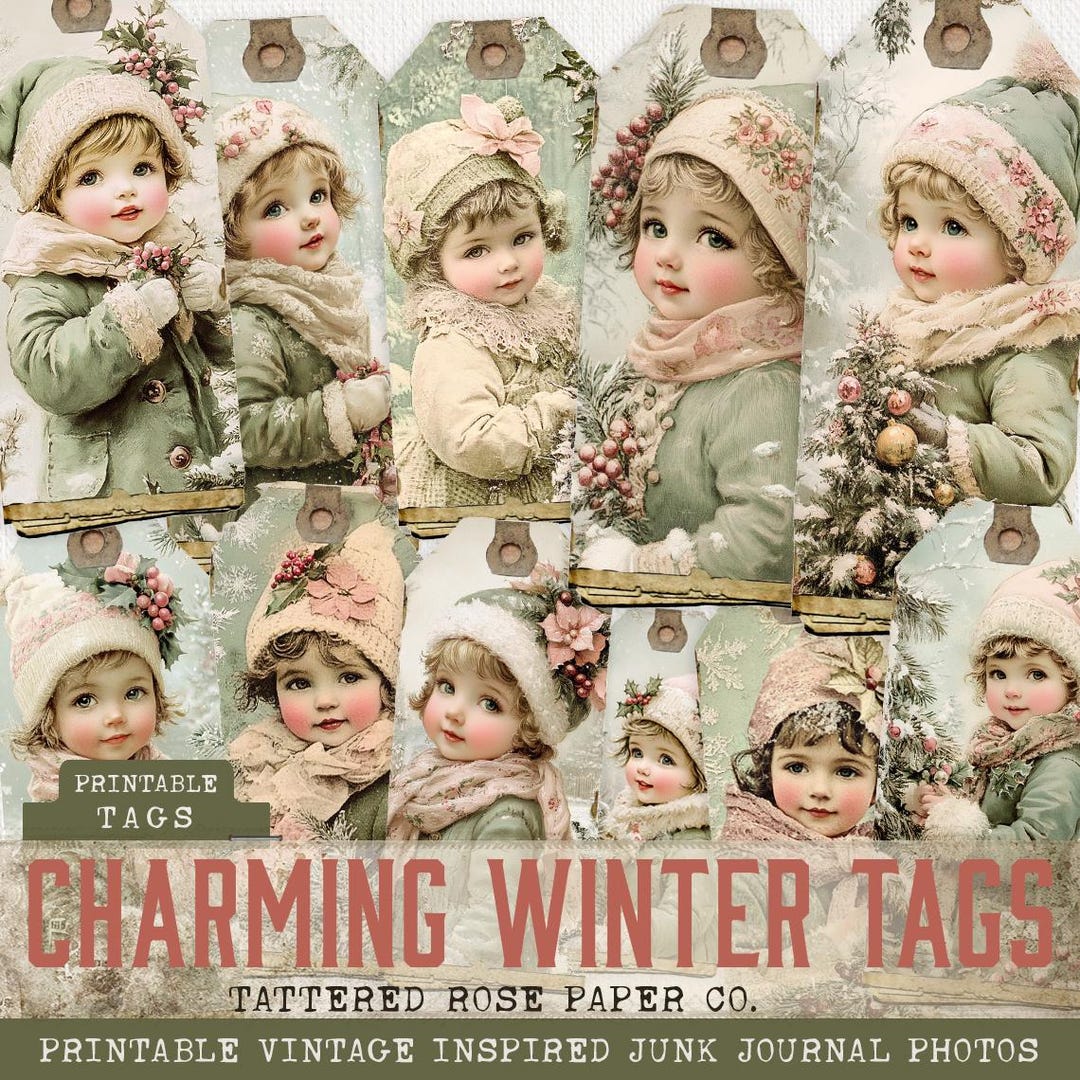 Charming Winter Junk Journal Tags, Winter Junk Journaling, Junk ...