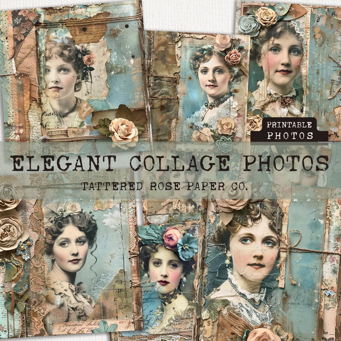Elegant Collage Junk Journal Photos, Junk Journaling Printables, Junk ...