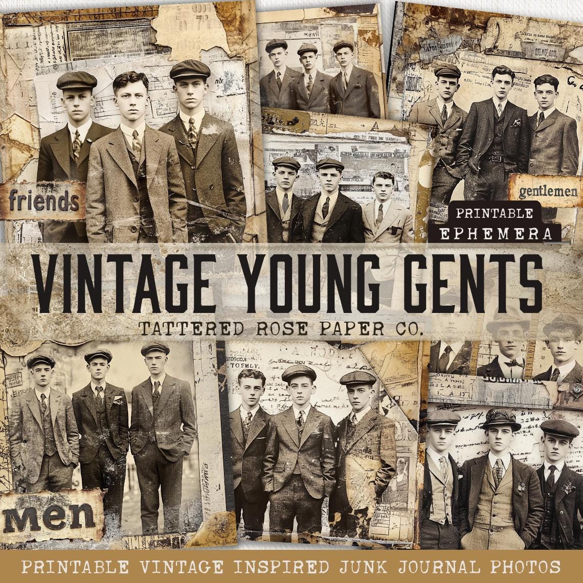 Young Gents Junk Journal, Boy Junk Journal, Men Collage Junk Journaling ...