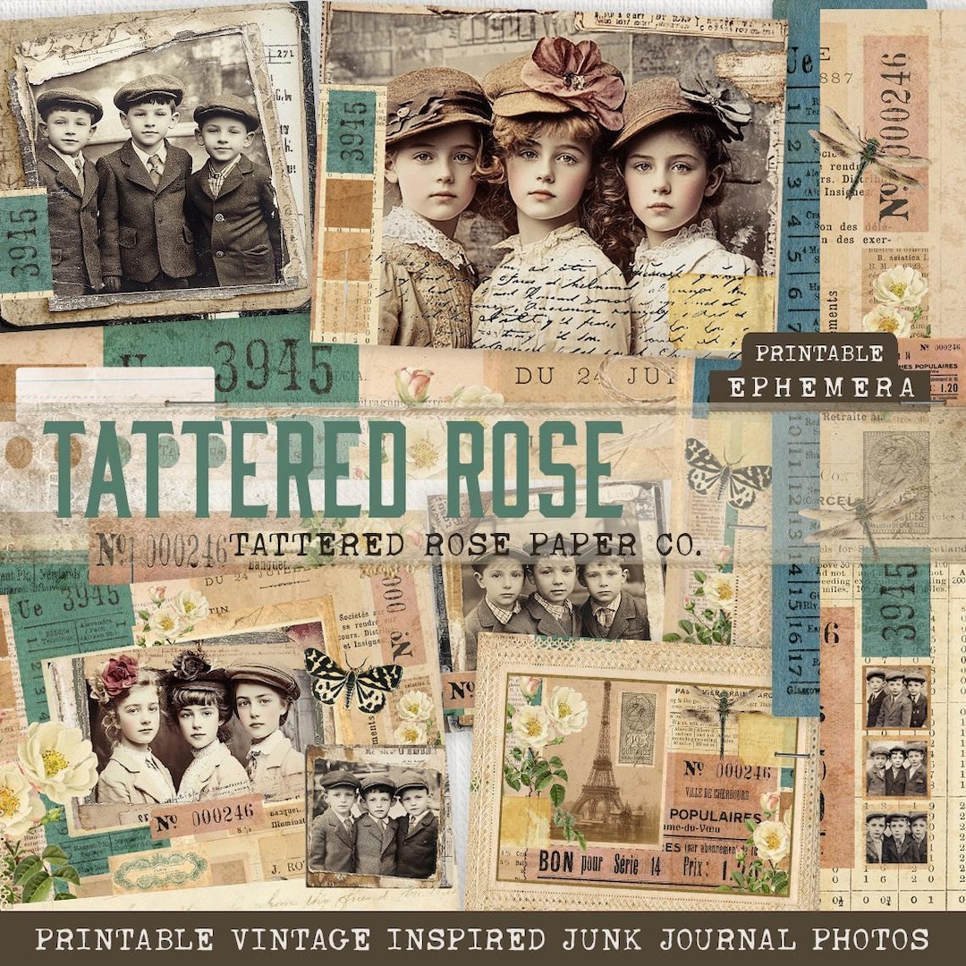 Tattered Rose Junk Journal Kit, Vintage Junk Journaling, Junk ...