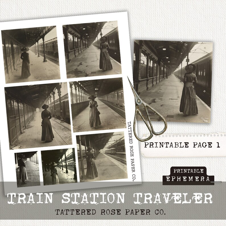 Train Station Traveler Junk Journal, Junk Journaling Printable, Vintage ...