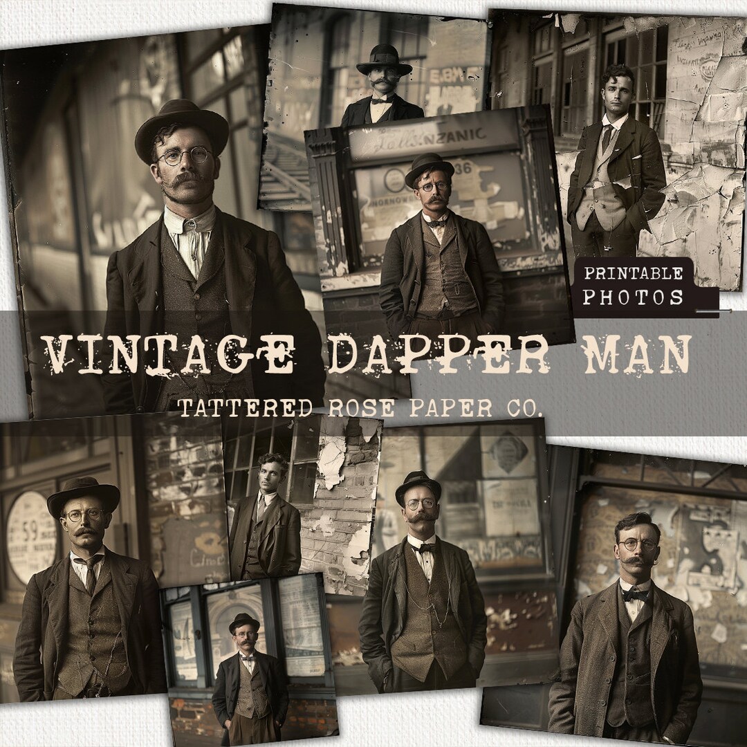 Vintage Dapper Man, Junk Journal Masculine, Junk Journaling Printable ...